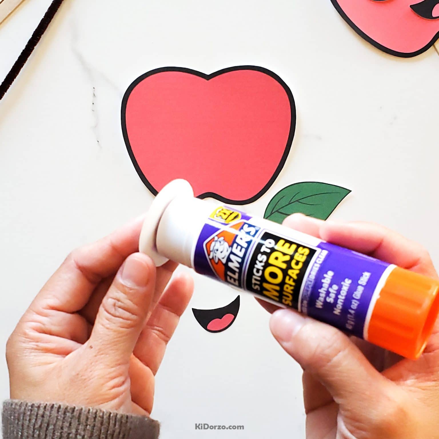 Fun Letter A Apple Craft - Popsicle Stick Puppet | KiDorzo